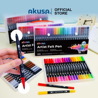 Jual AKUSA Marker Brush Fine Liner 12/24/36/48/60/80/100 Warna Spidol ...