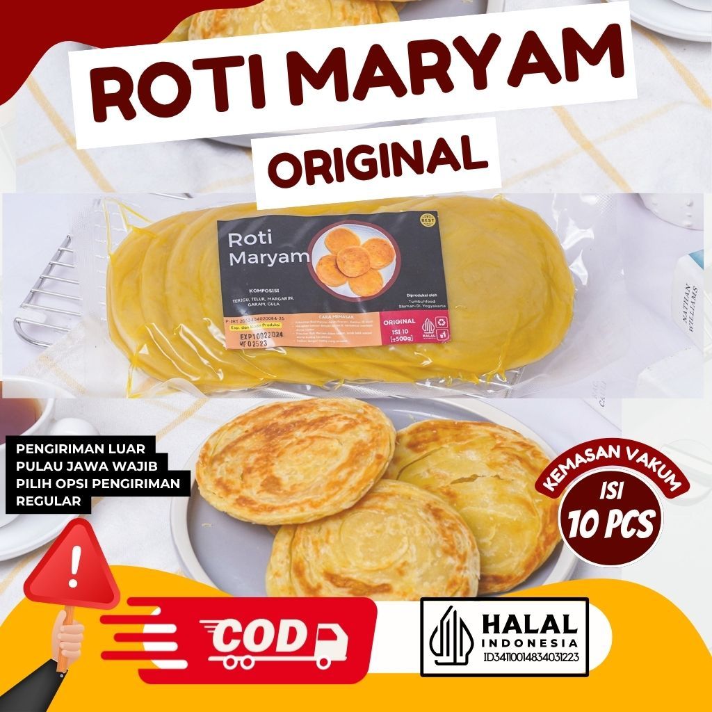 Jual ISI 10 Roti Maryam Original / Roti Cane / Canai (GROSIR) | Shopee ...