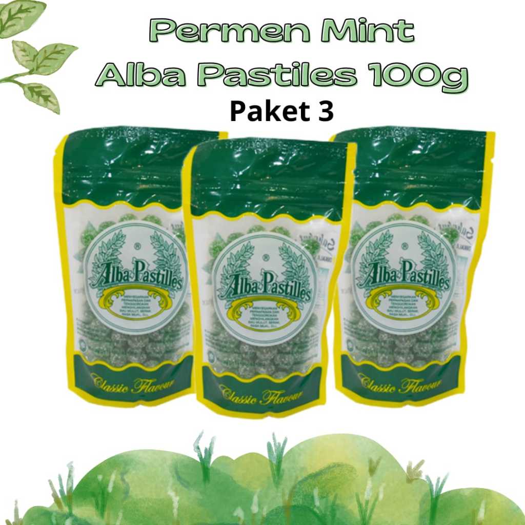 Jual Paket Permen Alba Pastilles segar permen mint 100g | Shopee Indonesia