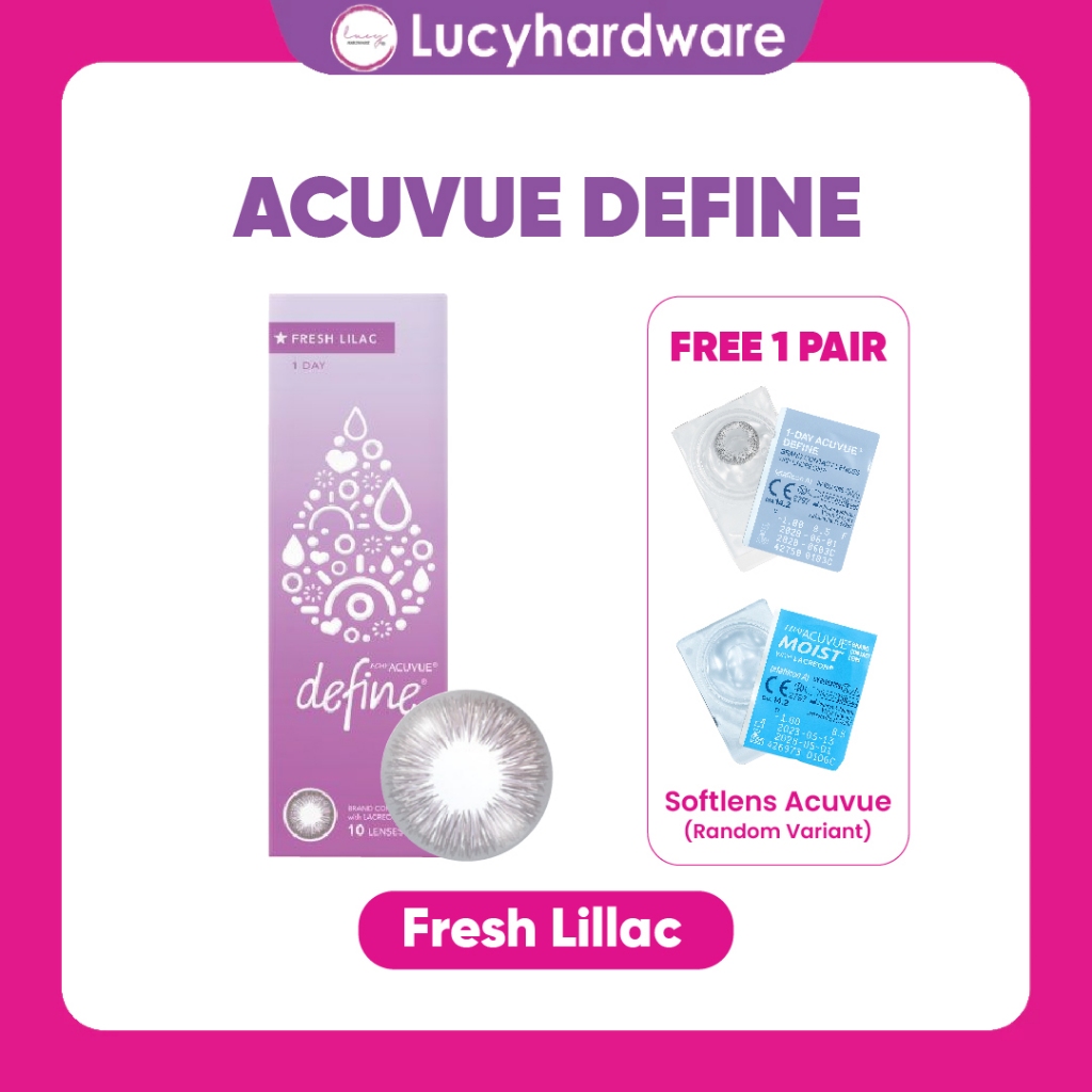 Jual Acuvue Define Fresh Lilac Softlens Warna 5 Pasang Softlens Harian ...