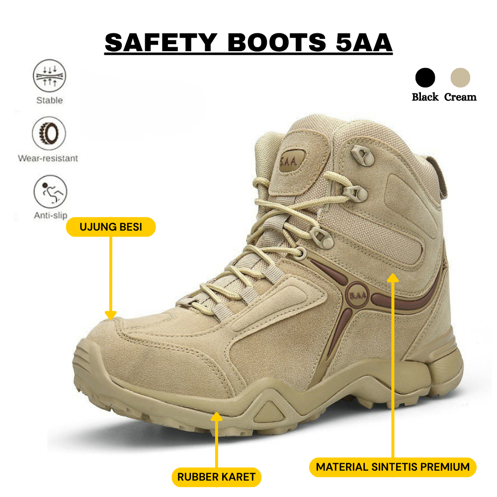 Jual Sepatu Boots Pria Tactical Military 5AA - Sepatu Pria Safety Boot ...