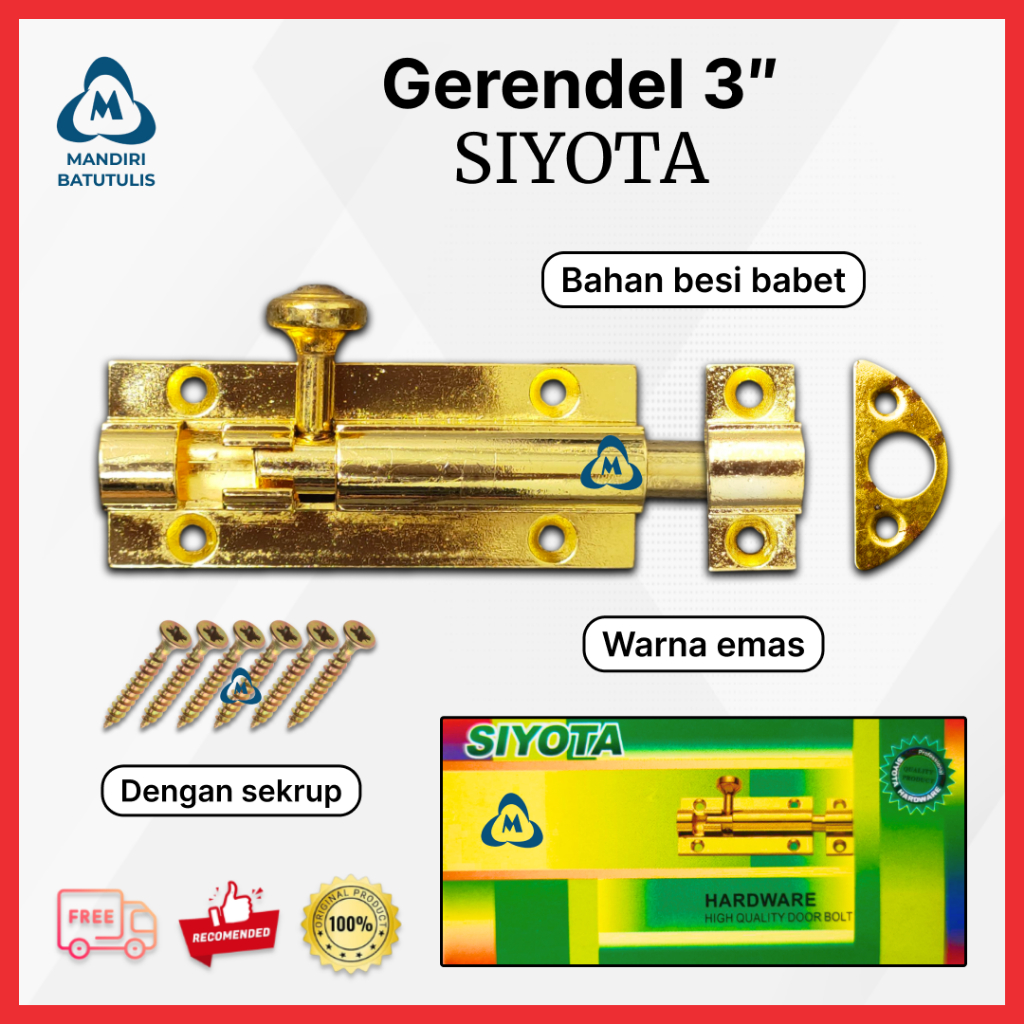 Jual Gerendel Pintu SIYOTA 3" Inci / Slot Grendel Kunci Pintu - Selot ...