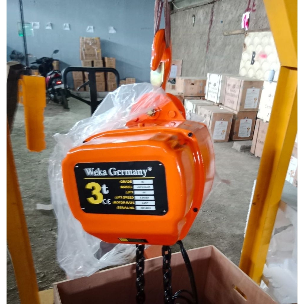 Jual Electric Chain Hoist 3 ton x 6 meter 380 Volt Weka Germany Takel ...