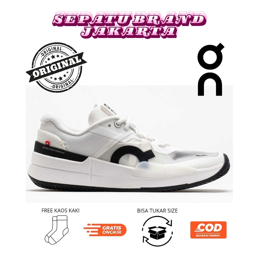 Jual Sepatu Tenis/Padel On Cloud The Roger Pro 2 White Black Olahraga ...