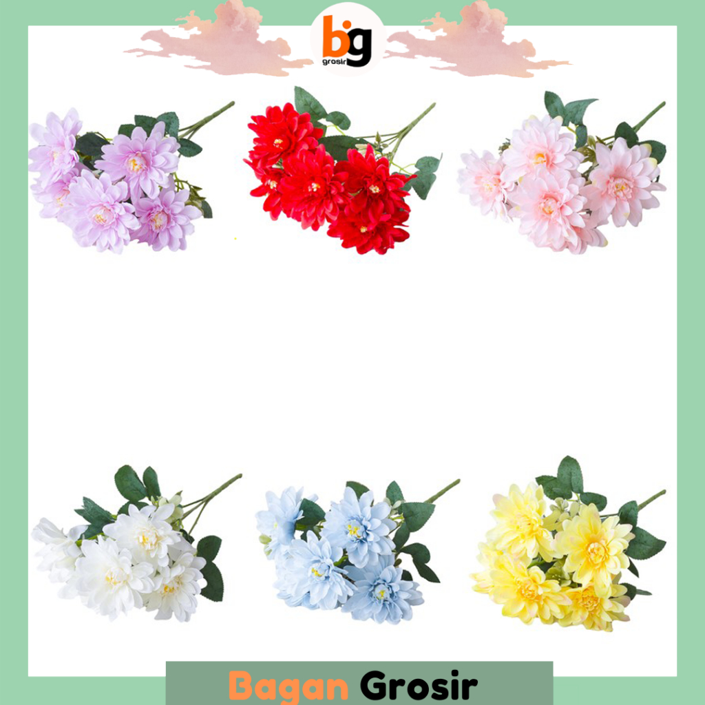 Jual BG Bunga Artifisial Plastik Dahlia Kuntum Bunga Pelaminan Buket ...