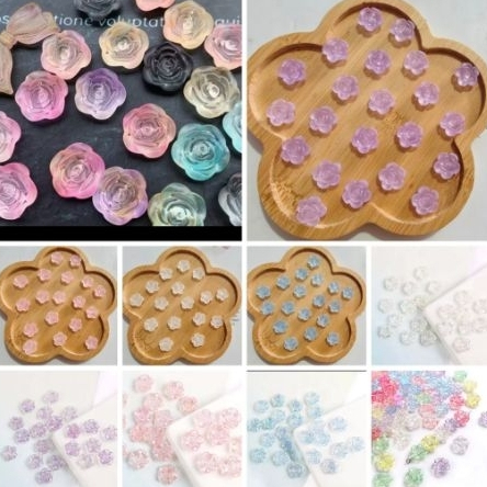 Jual ISI 20PCS MANIK MOTE AKRILIK ROSE 12MM GRADASI FROST BAHAN ...