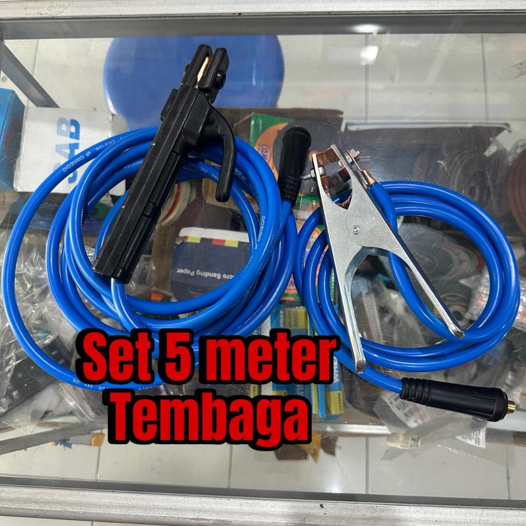 Jual 1 set kabel las set + masa 5 meter tembaga doziro kabel las trafo ...