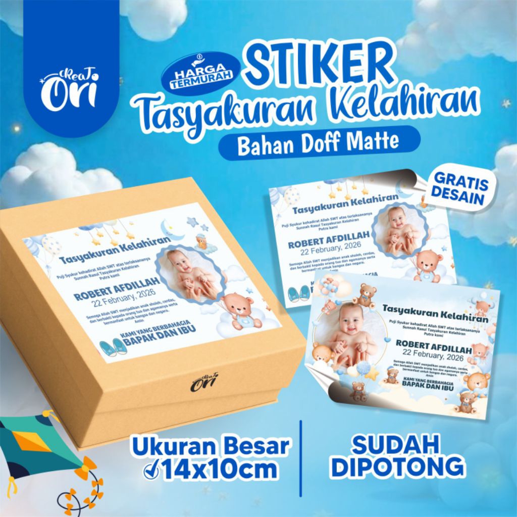 Jual Cetak Stiker Tasyakuran kelahiran /selapan bayi Ukuran Besar Murah ...
