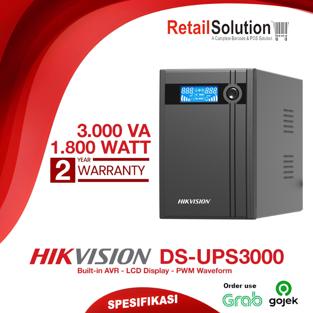 Jual UPS Stabilizer AVR 3000VA / 1800W 1800 Watt - Hikvision DS-UPS3000 ...