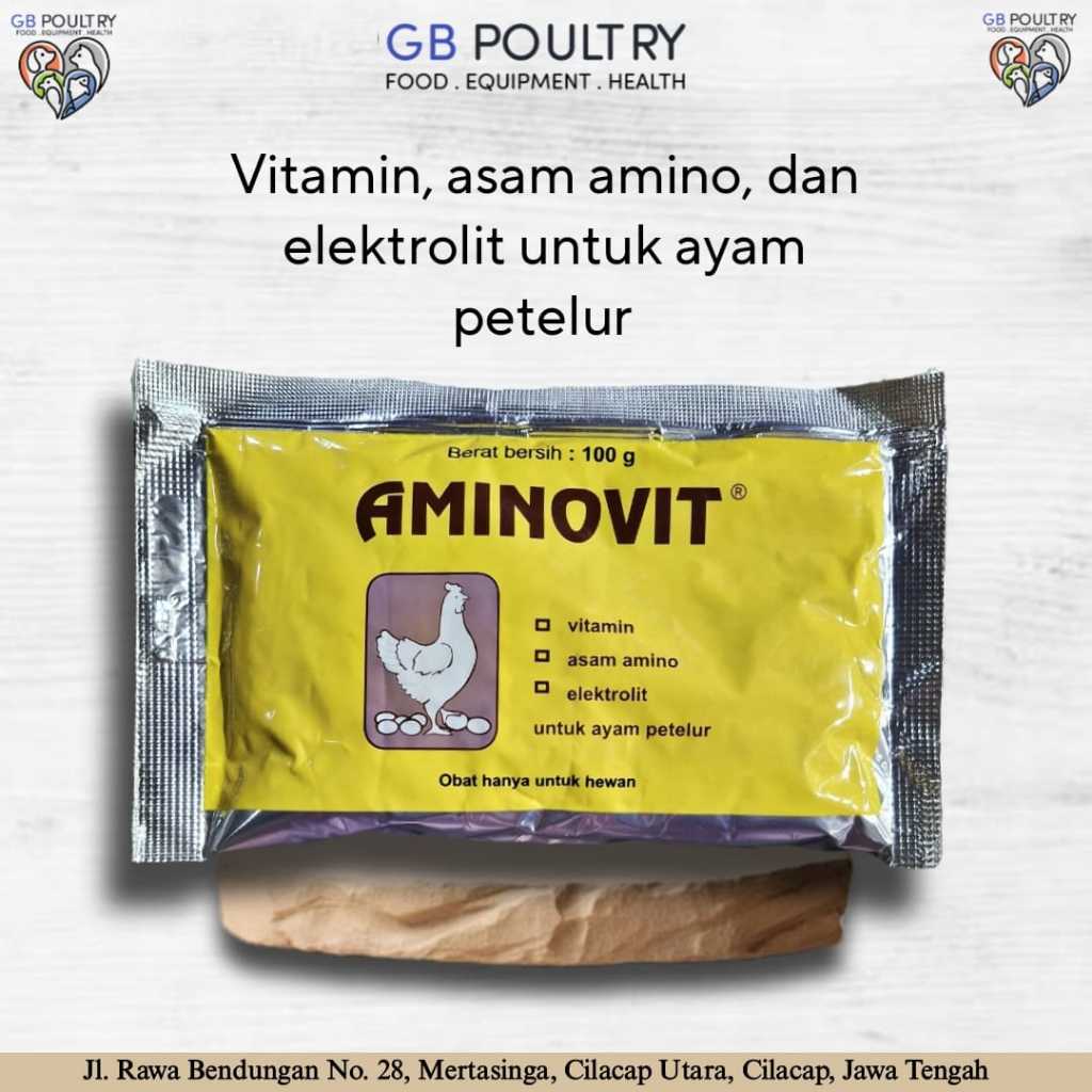 Jual Aminovit 100 gram vitamin, asam amino, elektrolit untuk ayam ...