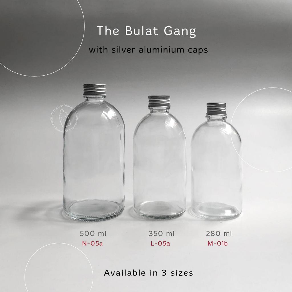 Jual Botol Gendut Kaca Bening 500ML Tutup Stainless Aluminium Unik ...