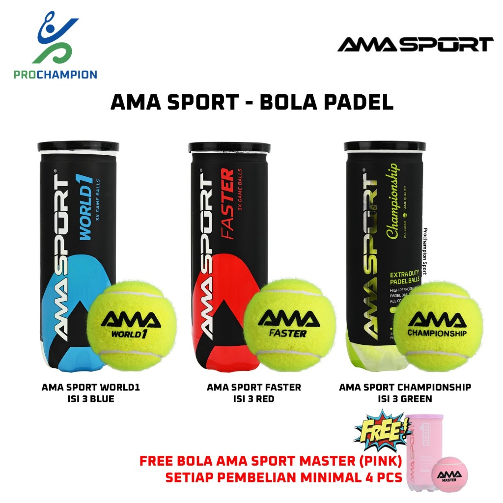 Jual Bola Padel AMA SPORT AMASPORT isi 3 | Shopee Indonesia