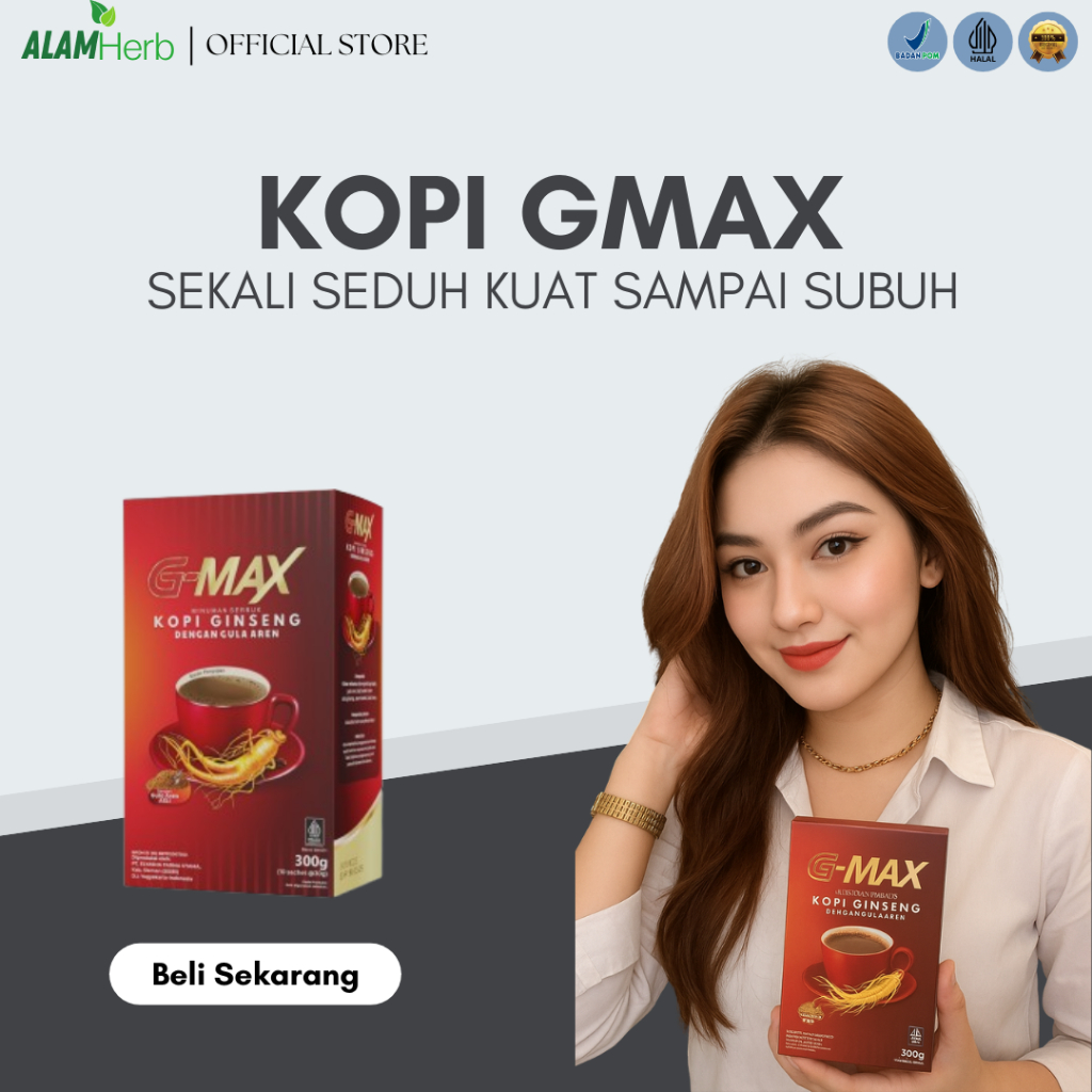 Jual Kopi G-Max Minuman Kopi kuat tahan lama Gingseng 1 Box isi 10 ...