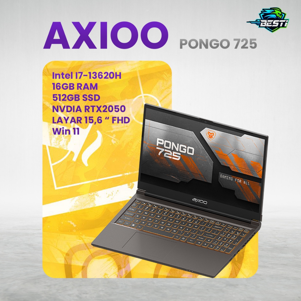 Jual Laptop Axioo Pongo 725 Intel i7-13620H 16GB RAM 512GB SSD RTX2050 ...
