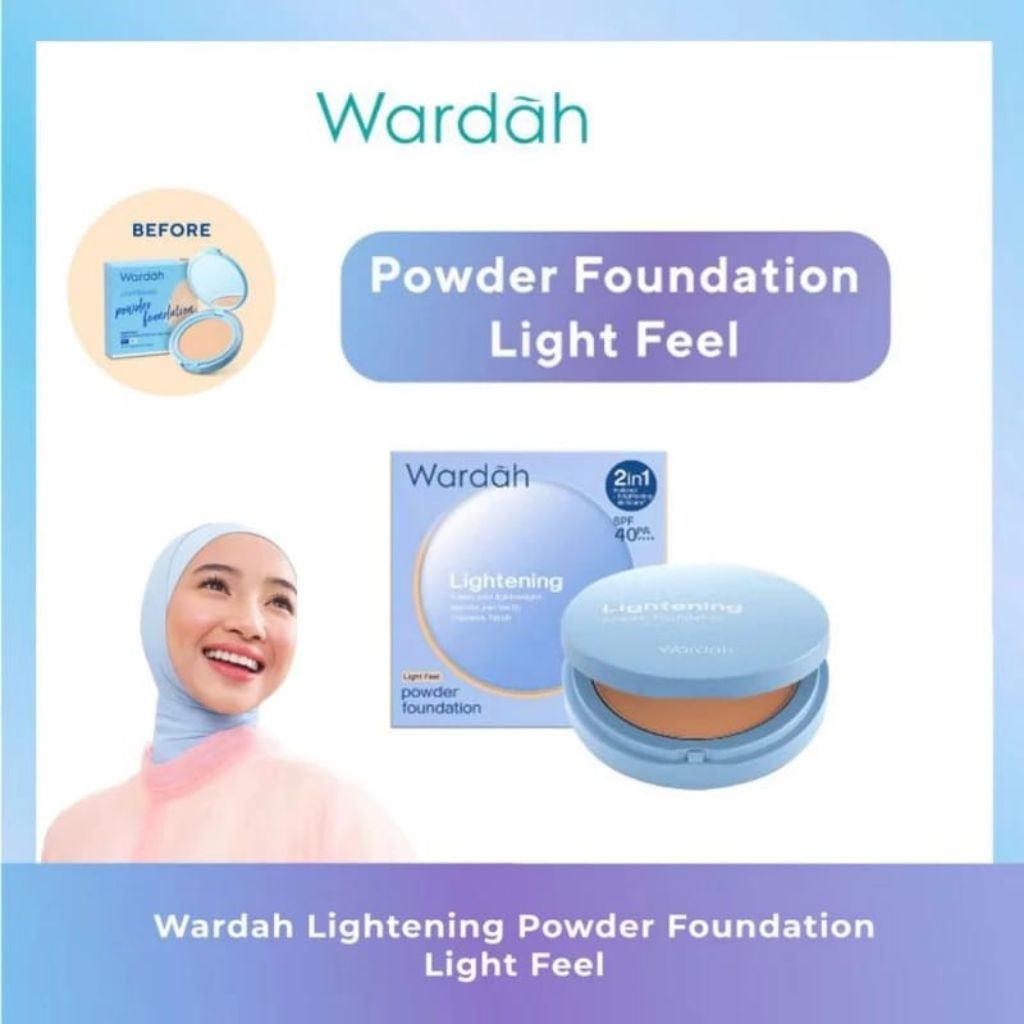 Jual Wardah Powder Foundation Light Feel FULL CASE | Shopee Indonesia