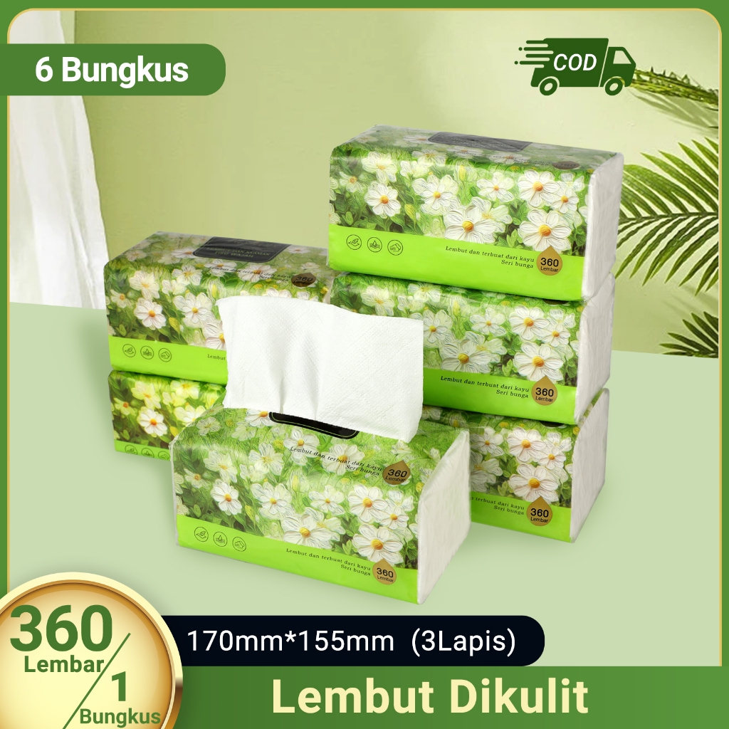Jual yasmine tisu[6pcs] aily Soft Facial Tissue - 6pcs x 360 Sheets ...