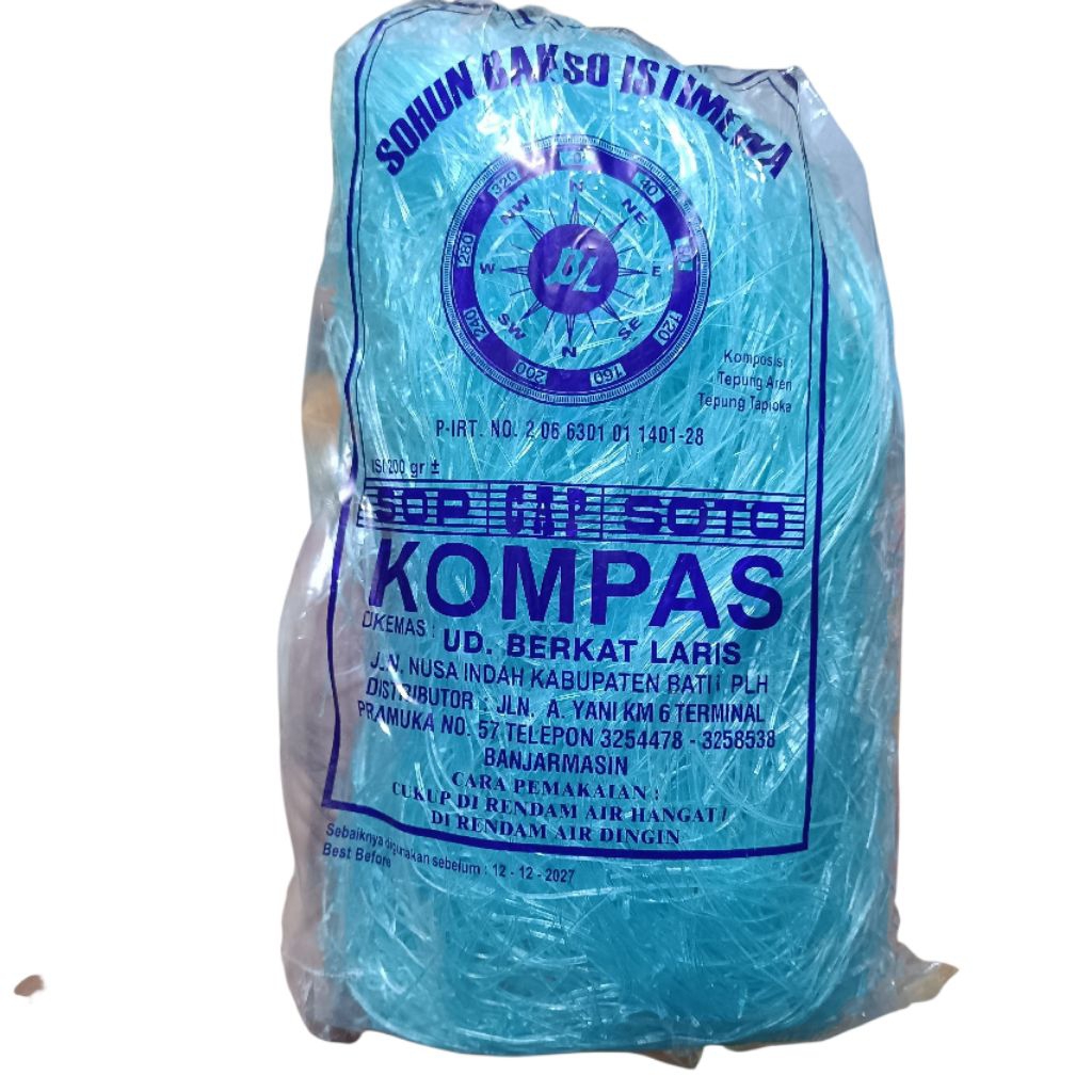 Jual Sohun Biru Kompas 250gr Soun Cap Soto Kompas Soun Bihun Bakso Soto ...