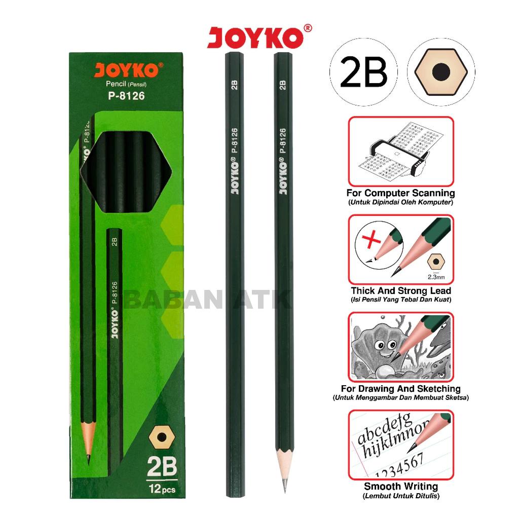 Jual Pensil Pencil JOYKO P-8126 2B 1 Box 12 Pcs | Shopee Indonesia
