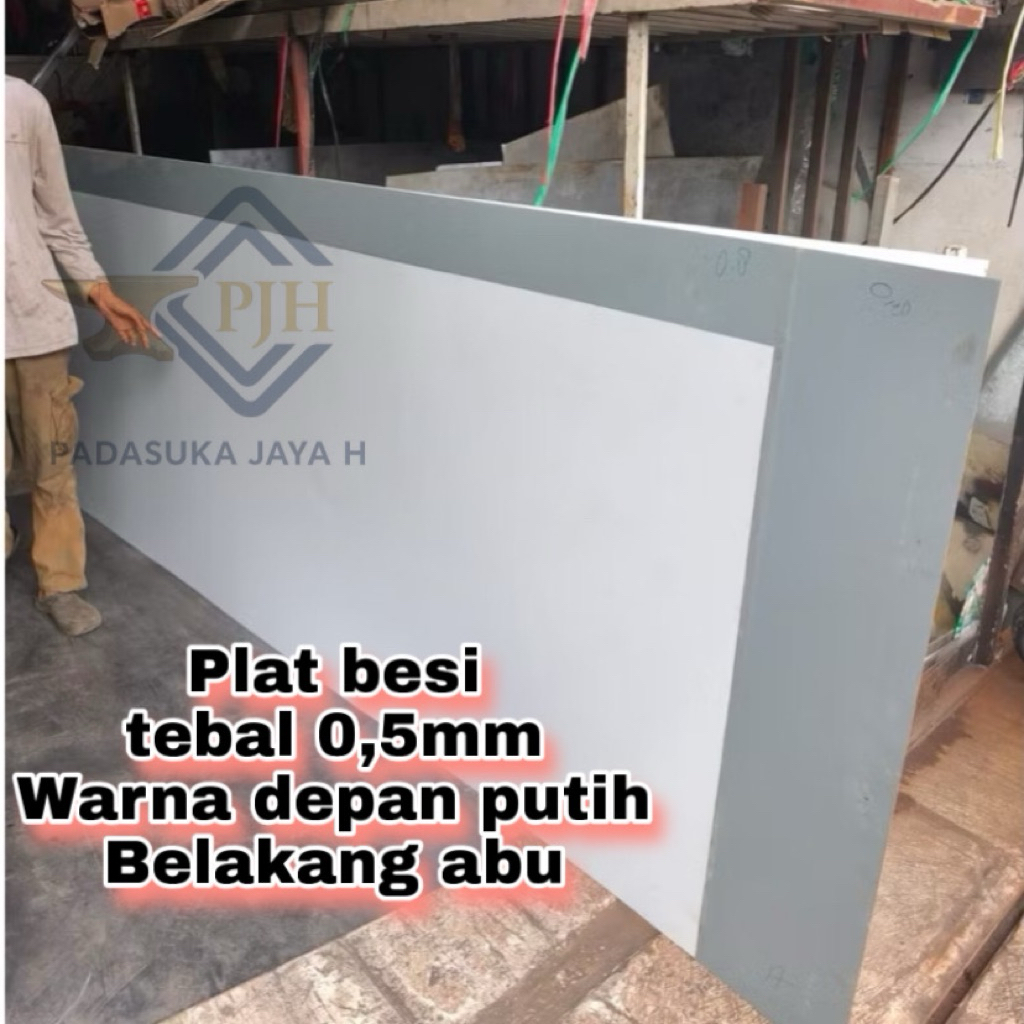 Jual Plat besi tebal 0,5mm . plate eser polos. warna depan putih ...