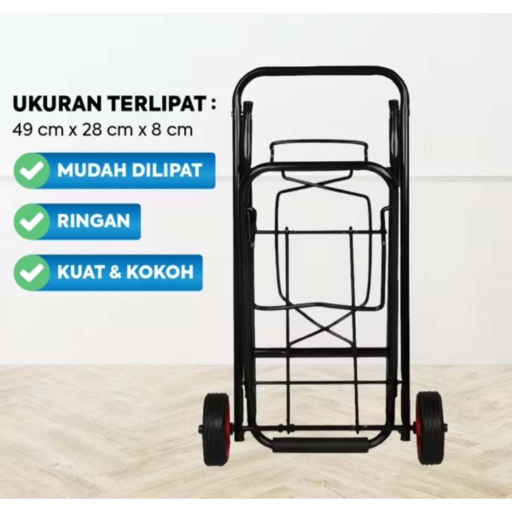 Jual troli lipat mini trolley besi serbaguna angkat angkut galon ...