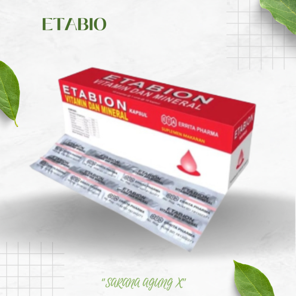 Jual ETABION vitamin dan mineral box isi 100 kap, exp 11- 2027 ...