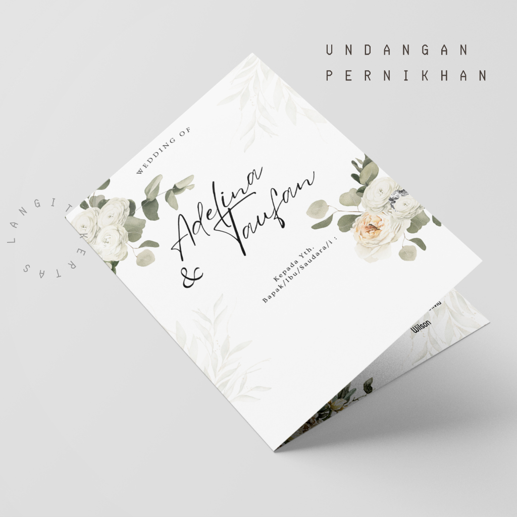 Jual UNDANGAN FLOWER | UNDANGAN BUNGA HIJAU | UNDANGAN MINIMALIST ...