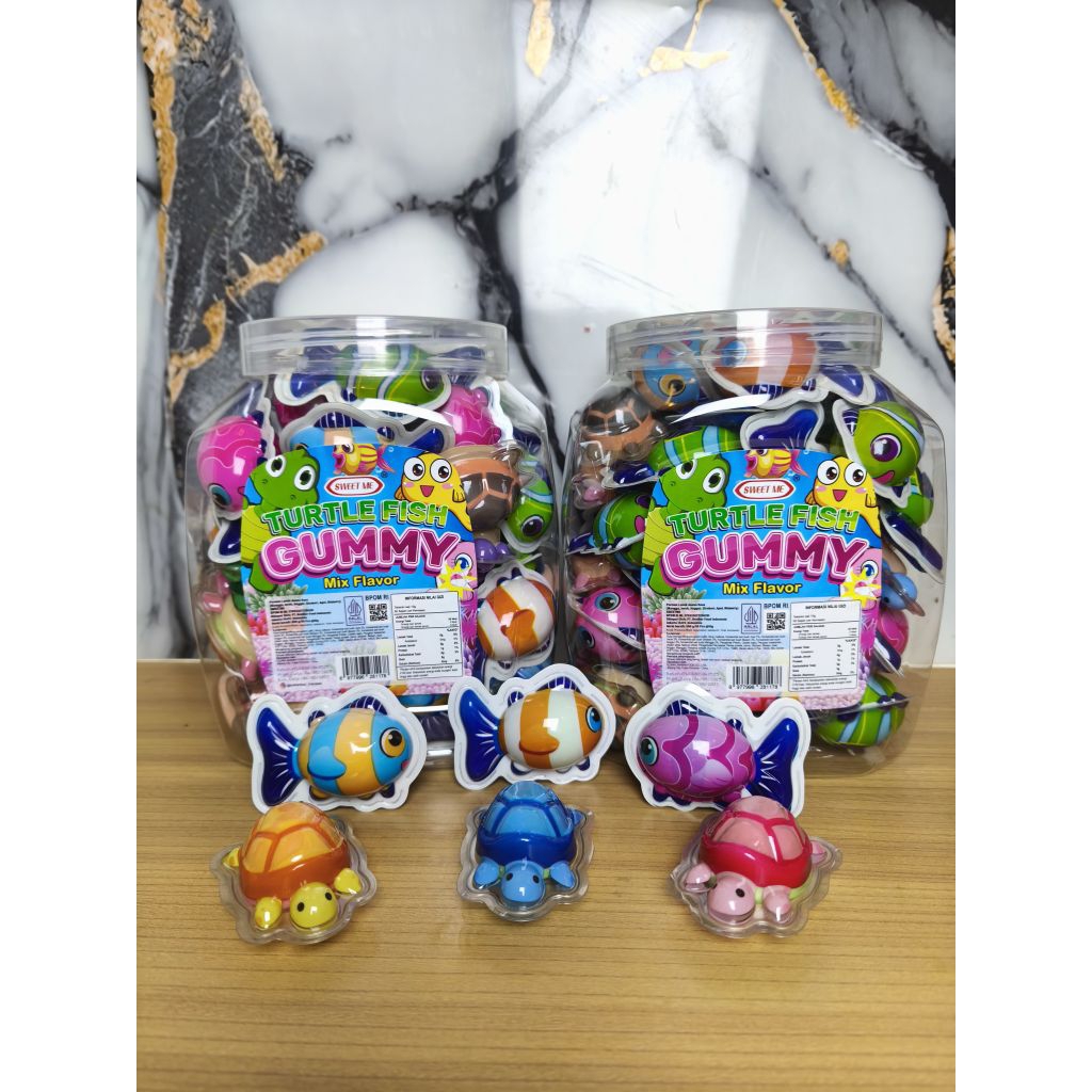Jual PERMEN LUNAK BENTUK TURTLE AND FISH ISI 50 PCS | Shopee Indonesia