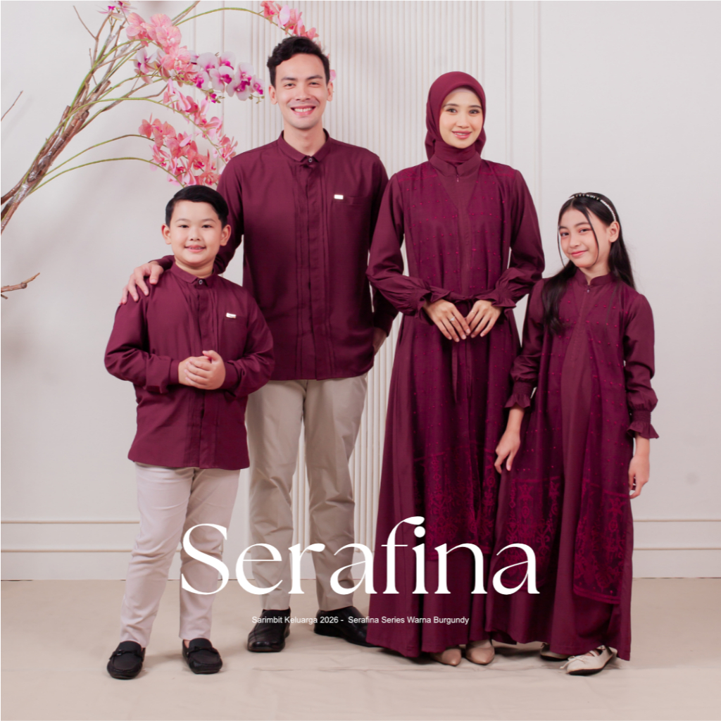 Jual Sarimbit Keluarga Serafina ( Burgundy ) Baju Couple Keluarga ...