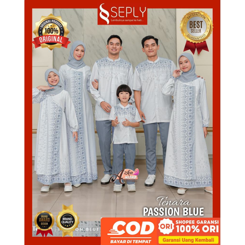 Jual SEPLY Sarimbit Lebaran 2026 Tenara Passion Blue Seply Original ...