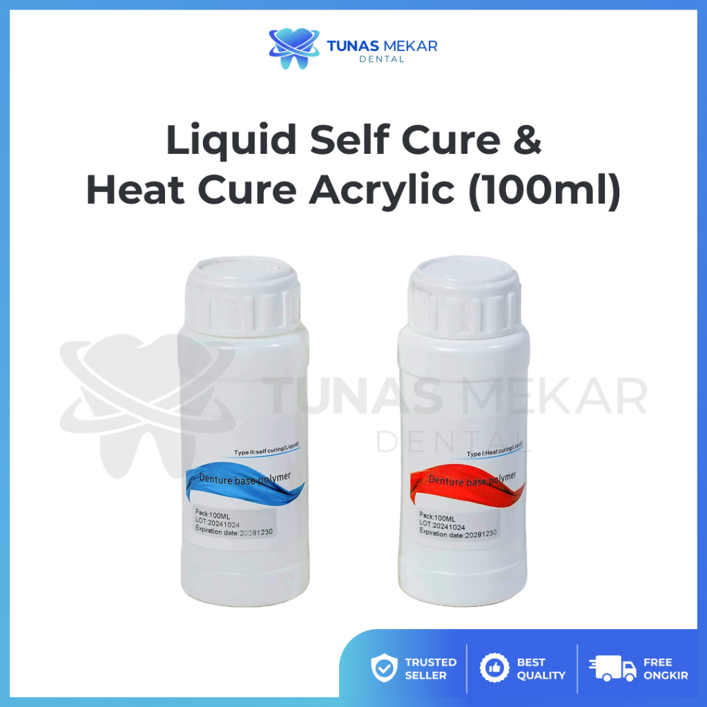 Jual Liquid Cairan Self Cure & Heat Cure Acrylic Akrilik 100ml | Shopee ...