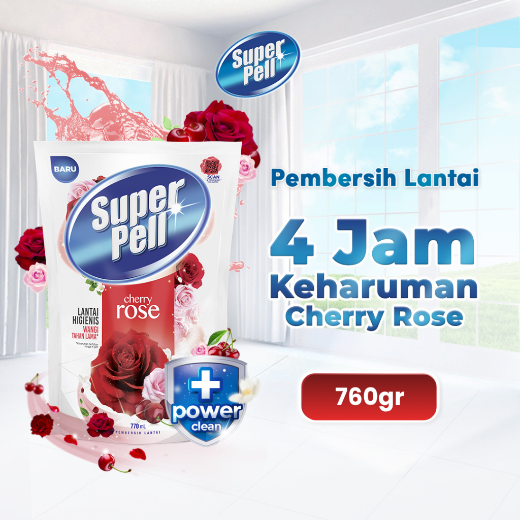 Jual SuperPell Pembersih Lantai Pel Lantai Harum & Wangi Cherry Rose ...