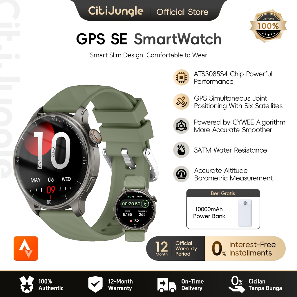 Jual [Paket Lengkap] Citijungle Smartwatch GPS SE + Power Bank 1000mAh ...