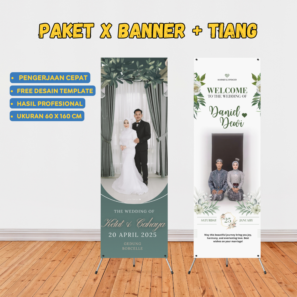 Jual Cetak X Banner + Tiang Costum Wedding I Banner Wedding 60x160 CM ...