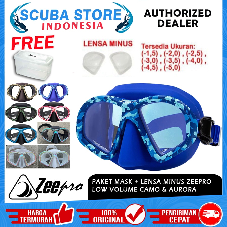 Jual Paket Mask Zeepro Low Volume Aurora Camo Optical Lens Lensa Minus ...