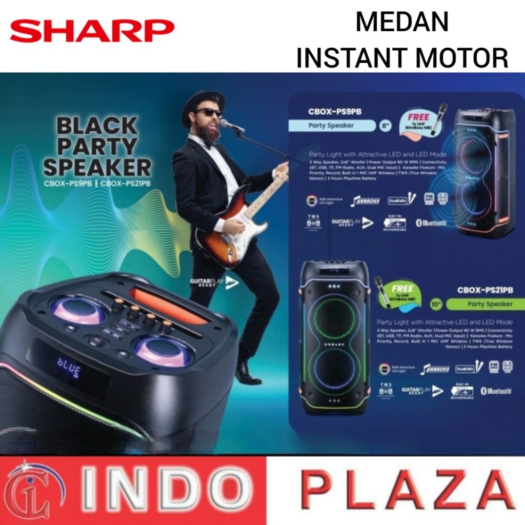 Jual SPEAKER PARTY SHARP / PARTY SPEAKER SHARP BLACK Series | Shopee ...