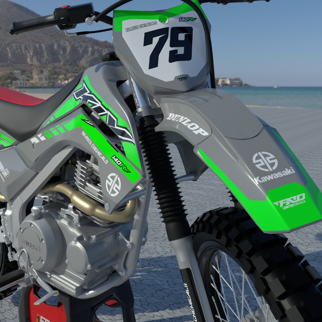 Jual Decals Kawasaki KLX 140 RF Full Body Bahan Superglossy Bisa Custom ...