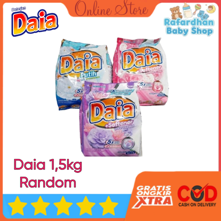 Jual DAIA DETERJEN BUBUK RANDOM DETERGENT POWDER 1.5 Kg | Shopee Indonesia