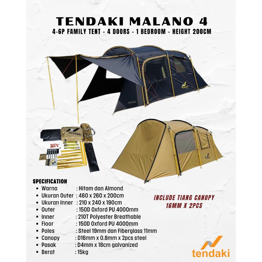 Jual Tenda Camping Borneo 4 / Tendaki Borneo 4 Merah / Tenda Borneo 4 ...