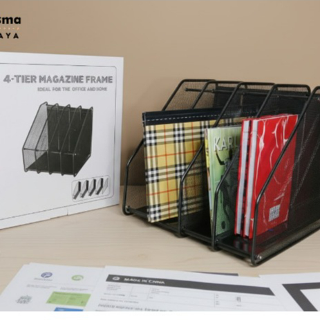 Jual DOCUMENT MAGAZINE FRAME TIER 4 LAYER RAK DOKUMEN ALUMINIUM / RAK ...