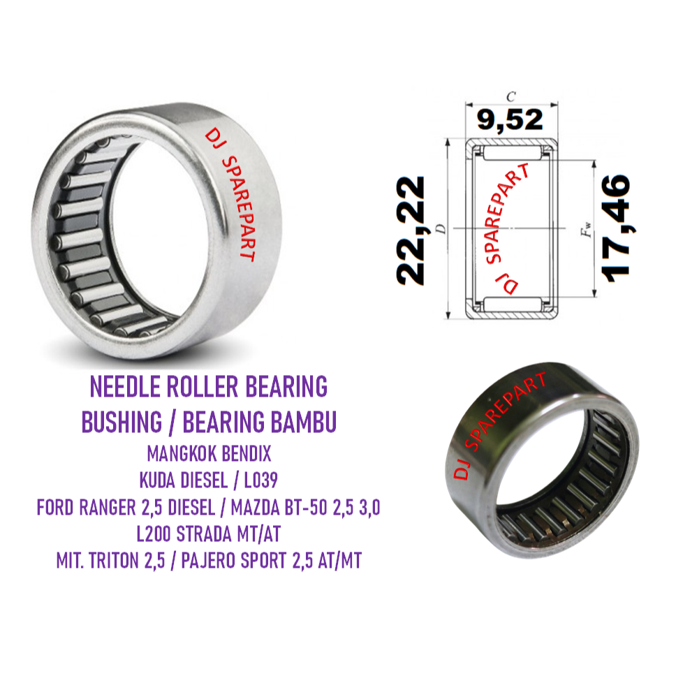 Jual NEEDLE ROLLER BEARING BUSHING BEARING BAMBU MANGKOK BENDIX PAJERO ...