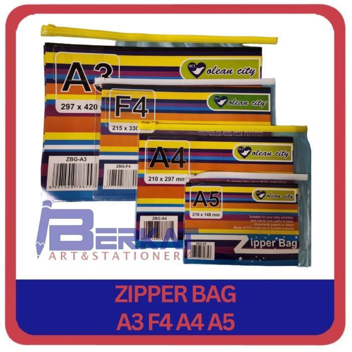 Jual Zipper Pocket Bag Transparan Map Dokumen A3/F4/A4/A5 | Shopee ...