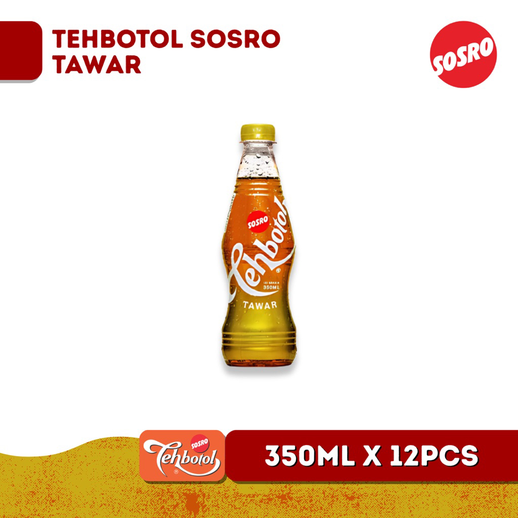 Jual Tehbotol Sosro 350Ml Less sugar dan Tawar satu dus isi 12pcs ...