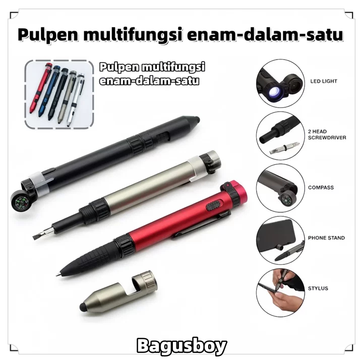 Jual Tool Pen 6-in-1Fungsi Dalam Satu Alat Multifungsi Pulpen Alat ...