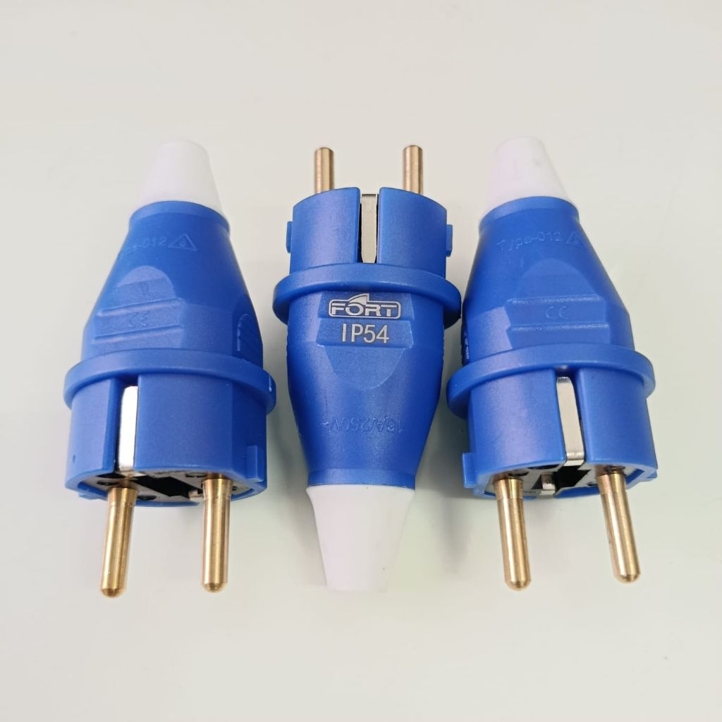 Jual Fort IP54 FORT MALE STEKER INDUSTRIAL 2P 16A BIRU INDUSTRIAL PLUG ...