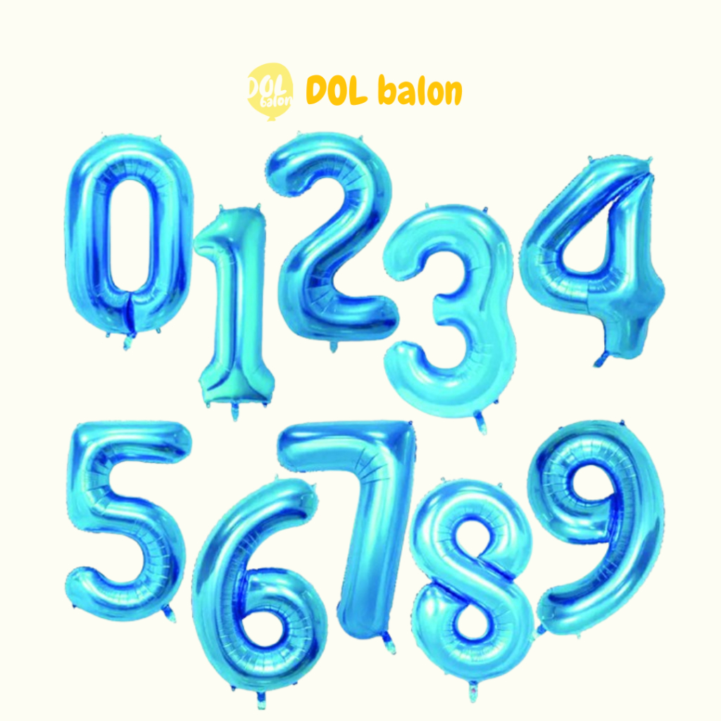 Jual BALON ANGKA 100cm BIRU TUA POLOS | Shopee Indonesia