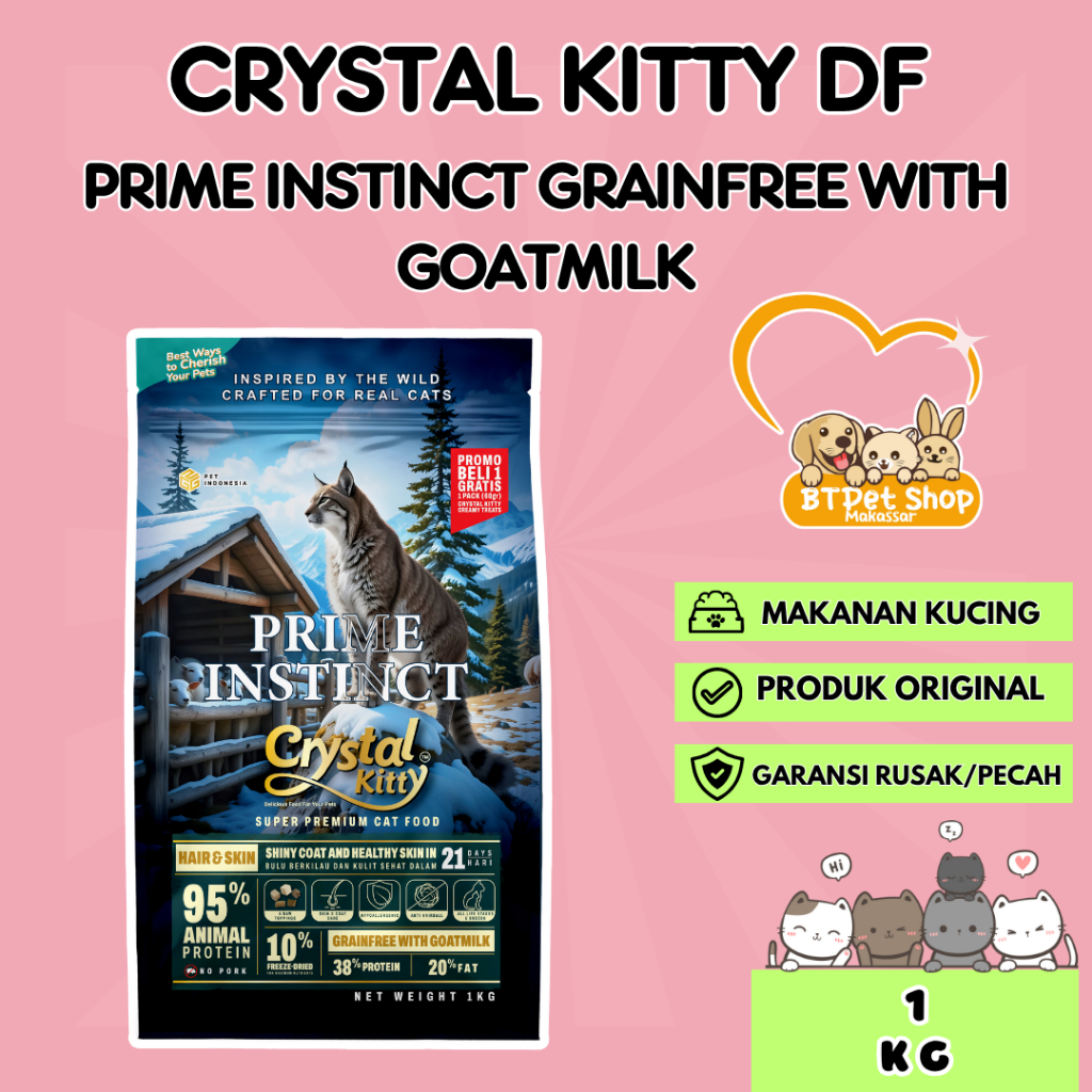Jual Makanan Kering Kucing Crystal Kitty Prime Instinct Cat Dry Food ...