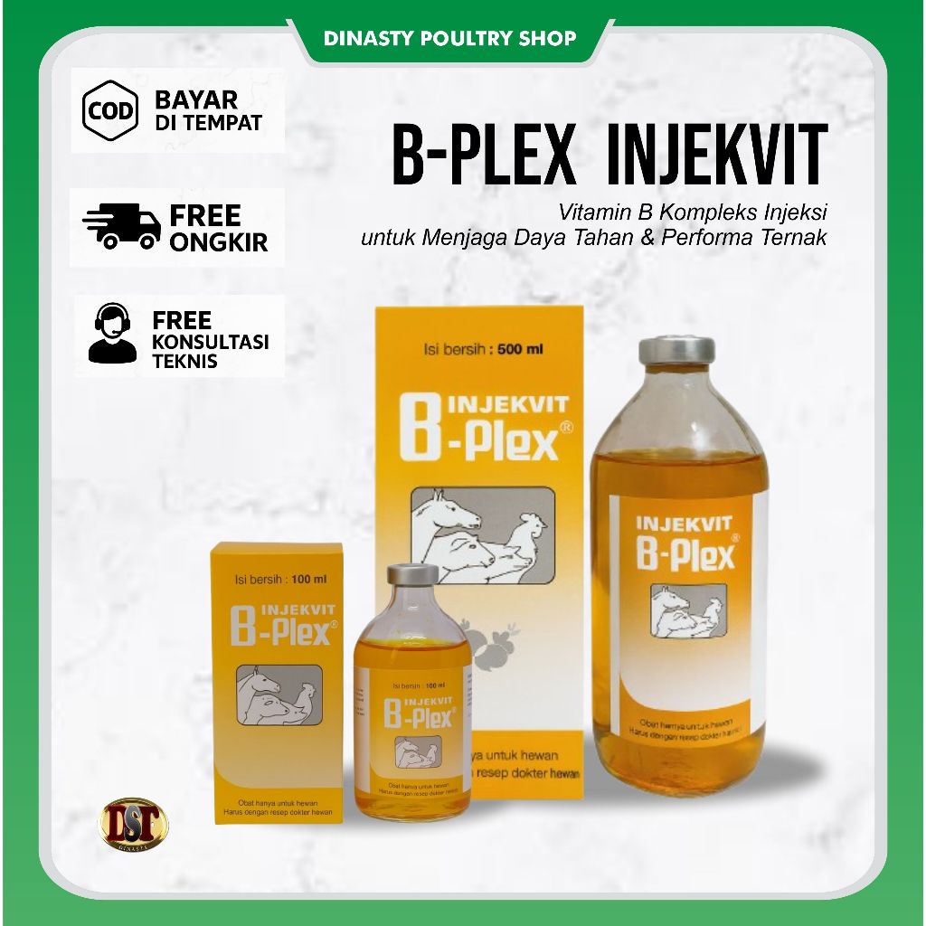Jual INJEKVIT B-PLEX 100 ML Vitamin B Kompleks Suntik Ternak Sapi ...