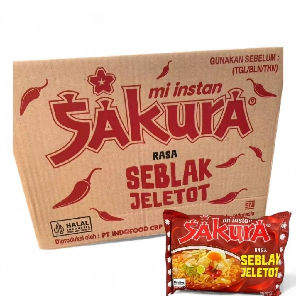 Jual Sakura Mie Instan Kuah Rasa Seblak Jeletot 60 gr 1 Dus isi 40 Bks ...