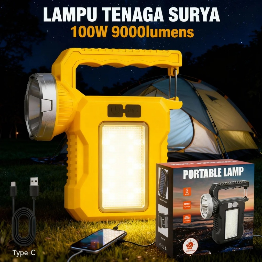 Jual Lampu Emergency Tahan 24 Jam Solar Emergency Light Portable Senter ...