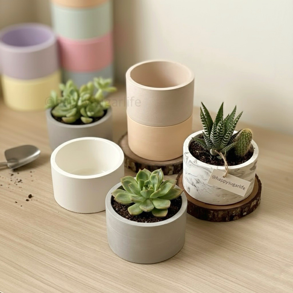 Jual Pot Semen Bundar Pendek Minimalis Happysugarlife | Shopee Indonesia
